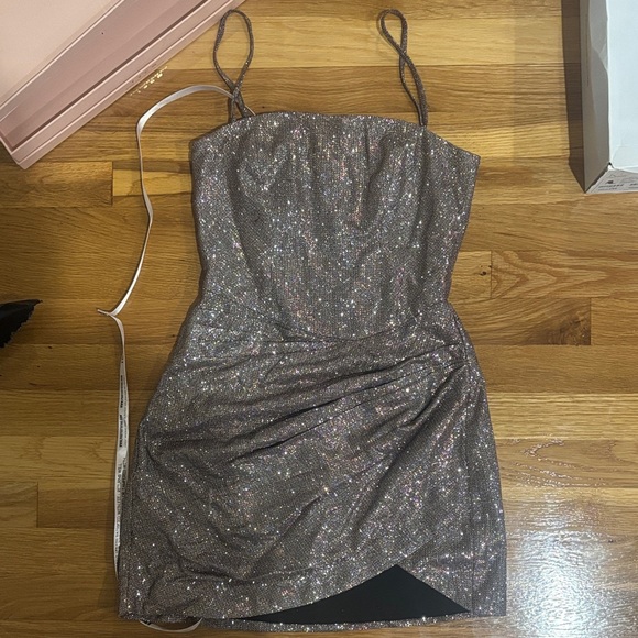 House of CB | Dresses | House Of Cb Glittering Mini Dress In Silver ...